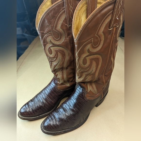 Tony Lama | Shoes | Tony Lama Black Label Exotic Genuine Brown Teju ...